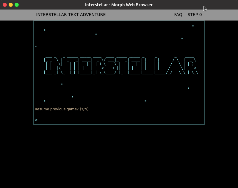 Interstellar Text Adventure - Details